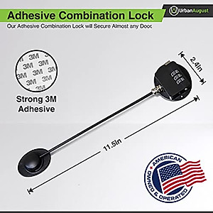 Urban August Adhesive Combination Lock – Childproofing & Baby Safety, Heat Resistance, Easy to Install with Heavy Duty 3M Adhesive Tape, Best for Cabinets, Drawers, Doors & refrigerators (Two)