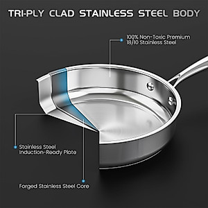 Meythway 𝐔𝐏𝐆𝐑𝐀𝐃𝐄 Pots and Pans Set Non Toxic, 16PCs Stainless Steel Cookware Set with Steamer, Kitchen Induction Cookware with Utensil Sets, Pot Protectors and Apron For Oven & Dishwasher Safe