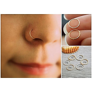 D.Bella 22G Small Nose Rings Hoops Surgical Steel Simple Half Hoop Nose Ring 8mm Nose Hoops Nose Nostril Piercing Hoop