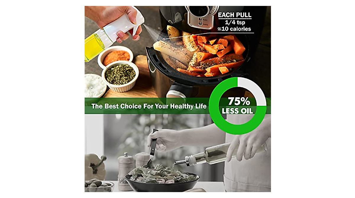 OnOnWare Oil Spray Bottle For Cooking 6.76 oz Cooking Oil Sprayer For ...