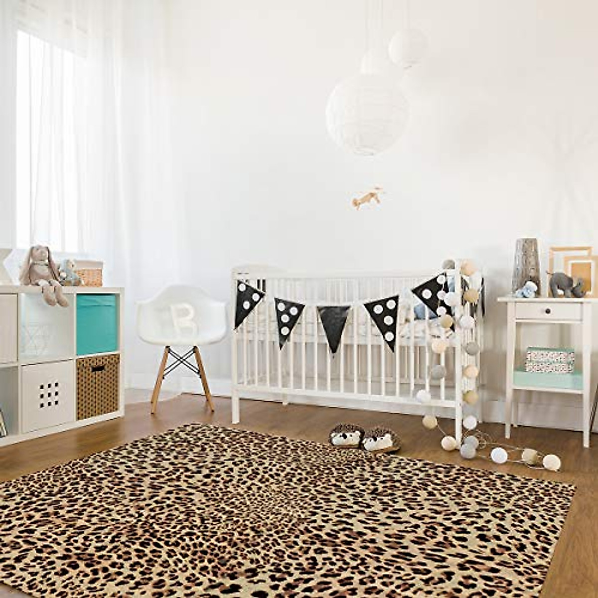 Beauty Decor Non-Skid Backed Area Rugs Soft and Fluffy Indoor Floor Rug Bedroom Carpet, 2' x 3' Space Area Rug - Leopard