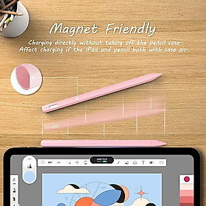 KELIFANG Silicone Case for Apple Pencil Pro 2024 & Apple Pencil 2nd Generation, Cute Pink Protective Skin Sleeve Cover Holder Grip and Tip Cap Accessories Compatible with iPad Pro 11 12.9 13 Inch