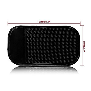 Anti-Slip Pad, Bysameyee Anti-Slide Fixate Sticky Mat for Car Dashboard, Silica Gel Non-Slip Pads for Radar Detector Cellphone, Pad, Keys,Glass, Mirrors, Whiteboards, Metal (Black, 5 Packs)