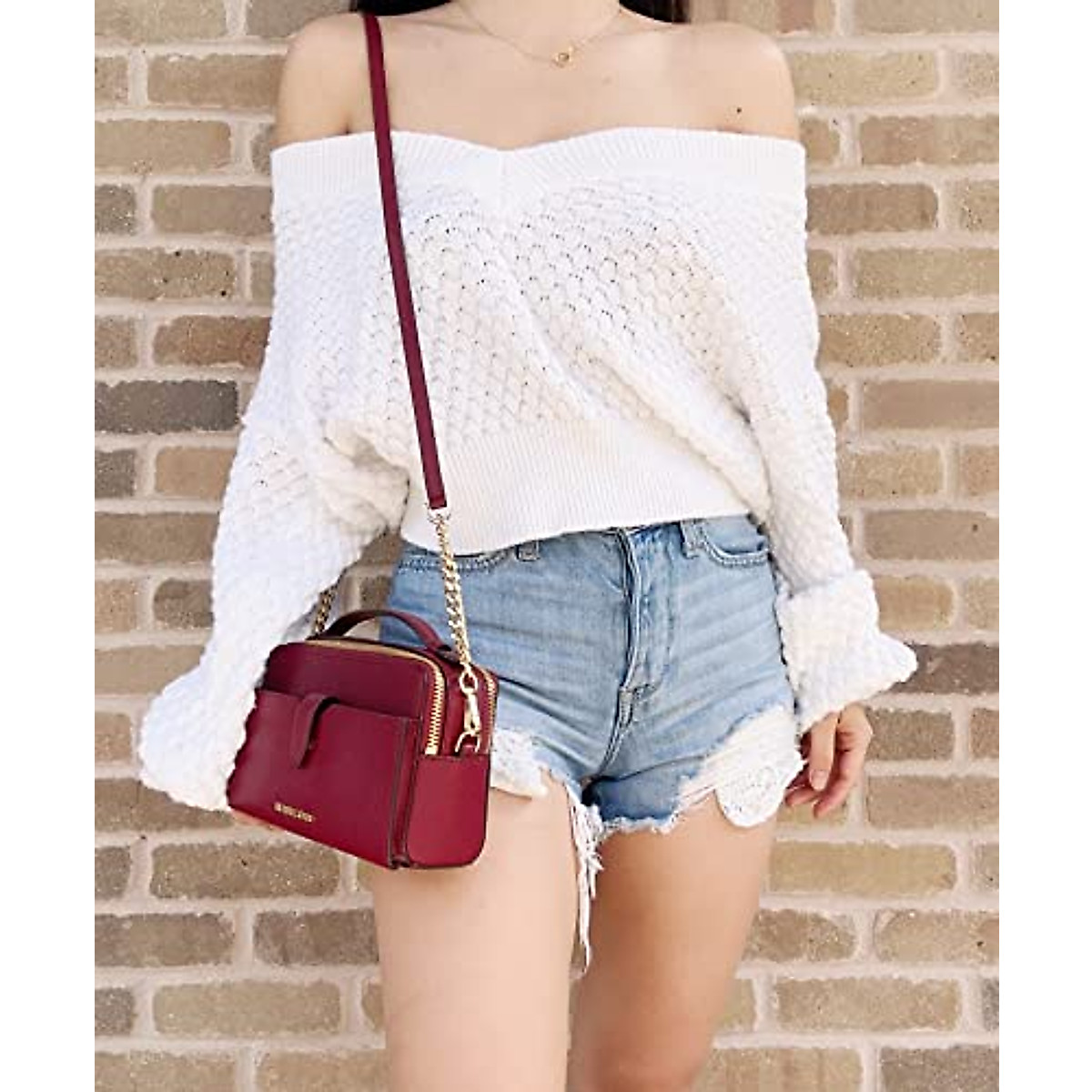 Michael Kors Medium Double Zip Phone Crossbody (Mulberry)