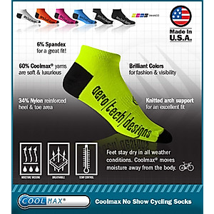 AERO|TECH|DESIGNS | Coolmax Athletic Socks | Low-Cut No-Show | Adult Unisex | X-Large | White