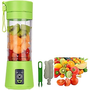 Personal Blender for Shakes and Smoothies, Personal Size Blenders with USB Rechargeable Blender Bottles Travel 380ML (Green)