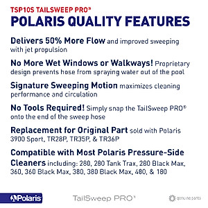Polaris Genuine Parts TSP10S TailSweep PRO Replacement for Polaris Pressure-Side Pool Cleaners 280, 3900 Sport, 380, 360, 180