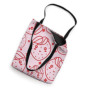 Kawaii Pink Pastel Aesthetics Cute Berries Red Strawberry Tote Bag