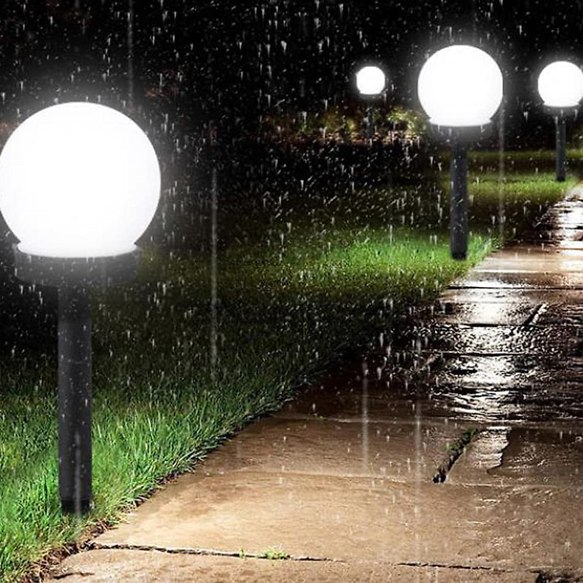 ZHUANYIYI 3 Pieces, Outdoor Solar Ball Lawn Lamp, Waterproof Landscape Lamp for Garden Lighting, Home Garden Pavement Decoration Street Lamp