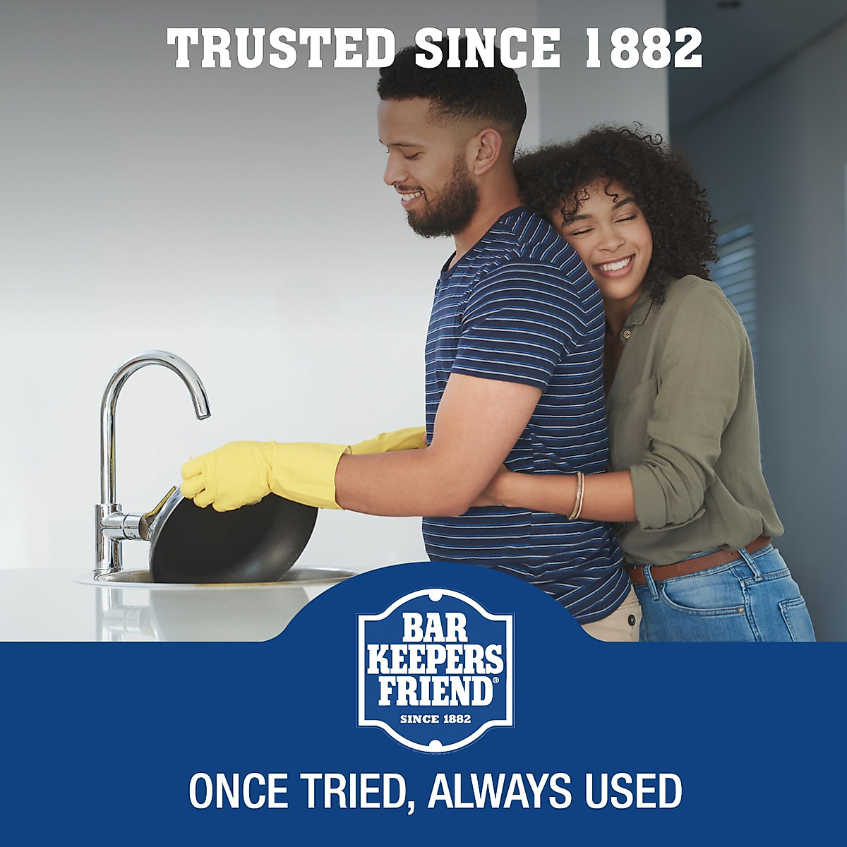 Bar Keepers Friend Powder Cleanser 12 Oz - Multipurpose Cleaner & Stain Remover - Bathroom, Kitchen & Outdoor Use - for Stainless Steel, Aluminum, Brass, Ceramic, Porcelain, Bronze and More (2 Pack)