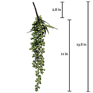 Meiliy 4pcs Artificial Succulent Plants Hanging Succulent Plants Faux Succulents Unpotted Branch String of Pearls Plant for Home Kitchen Office Wedding Garden Craft Art Indoor Decor