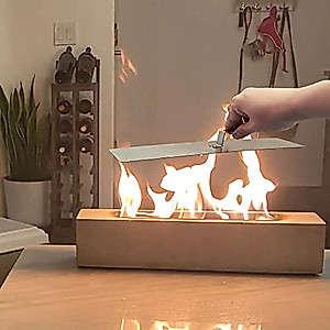 Royxen Tabletop Fire Pit 18 Inch Concrete with Lid, Large Size Rubbing Alcohol Fireplace Indoor Outdoor Fire Bowl