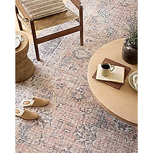 Loloi II Skye Collection SKY-01 BLUSH / GREY, Traditional 9'-0" x 12'-0" Area Rug