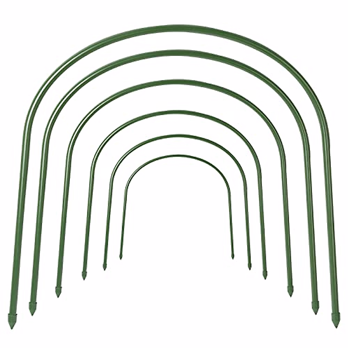 FOTMISHU 6Pcs(25.6" x 23.6") Greenhouse Hoops,Plant Support Stakes, Rust-Free Grow Tunnel 4.9ft Long Steel with Plastic Coated Support Hoops Frame for Garden Fabric, Plant Support Garden Stakes