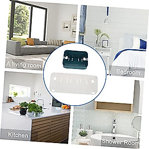 Hemoton 2pcs Storage Rack Wall Mounted Shelving Shelves for Storage Wall Mounted White Storage Shelf Plastic Soap Tray Shower Organizer Bathroom Soap Dish Punch-Free Storage Shelf Hanging