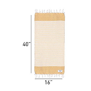 COCOTTON Boho Diamond Turkish Hand Towels Set of 2 | 100% Cotton 16 x 40 Inches | Decorative Bathroom Hand Hair Face Gym Yoga Dishcloth Tea Kitchen Light Weight Quick Dry Farmhouse Towel (Mustard)