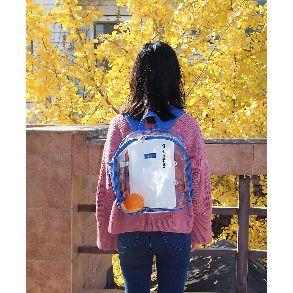 Clear Backpack Stadium Approved, Clear Backpack Small for Women, Waterproof and Lightweight Heavy Duty Transparent Backpack for Concert, Security Travel & Stadium