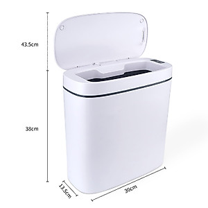 4 Gallon Garbage can,Small Bathroom Trash Can,Smart Trash can, Extra Wide Opening, Automatic Opening and Closing lid, Motion Sensor, Non-Contact Trash can with lid for Kitchen Bathroom Office