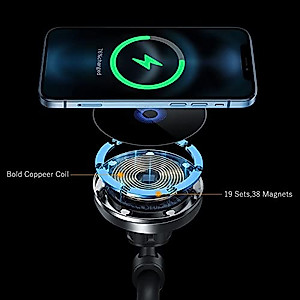 Piosoo 15W Magnetic Wireless Car Charger CD Slot Mount for iPhone 13/13 Pro/13 Pro Max/13 mini/12/12 Pro/12 Pro Max,Powerful Suction Auto-Alignment Mag-Safe Car Mount, Compatible with Mag-Safe Cases