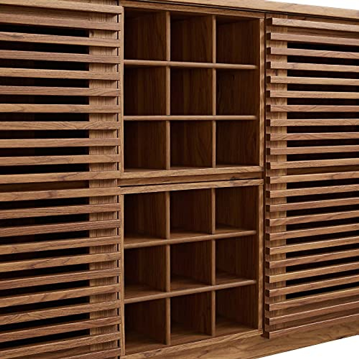 Modway Render Mid-Century Modern Wine Bar Cabinet in Walnut, 17 x 46 x 37