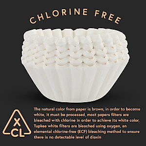 Tupkee Extra Large Coffee Filters - 1.5 to 3 Gallon (13" x 5") Coffee & Tea Filter (250 Count) - Chlorine Free White - Premium Tall Jumbo Commercial Coffee Filters Compatible with Bunn Coffee Machines