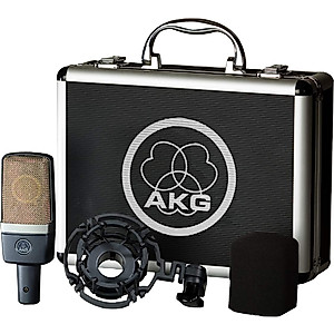 AKG C214 Large-Diaphragm Condenser Microphone Bundle with Boom Stand, Pop Filter, XLR Cable and Austin Bazaar Polishing Cloth