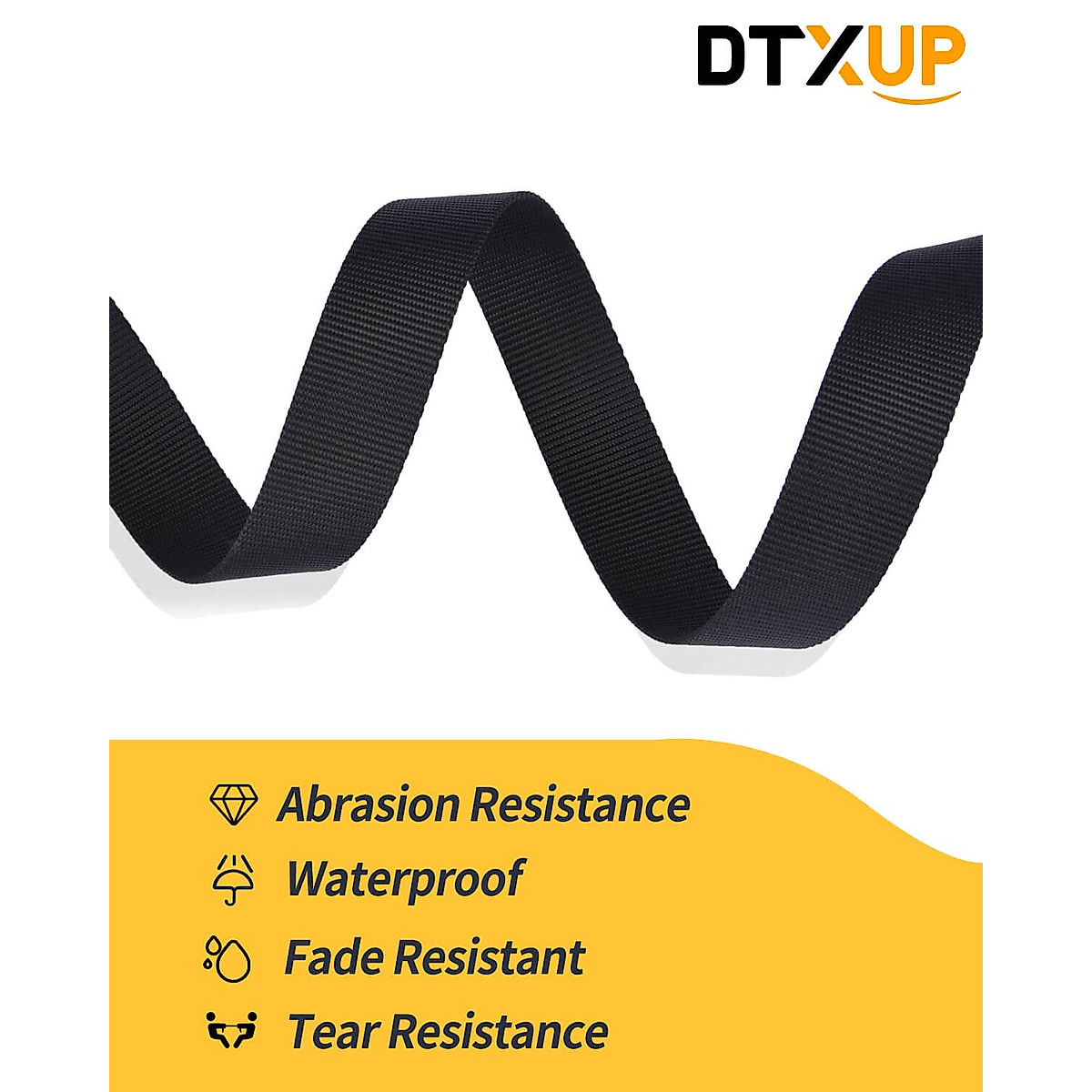 Nylon Webbing 1.5 Inch Strap, Polypropylene flat Webbing for Repairing, Replacement Canvas Strap for backpack straps, Heavy Duty Climbing Webbing 1.5 Inch Wide 10 Yard for sewing bag making lawn chair