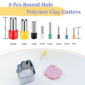 Dacmern 689pcs Polymer Clay Cutters Set - 39 Shapes Stainless Steel Clay Cutters with 8 Circle Cutters, 640pcs Earring Making Kit and 2 Polymer Clay Tools, Clay Cutters for Polymer Clay Jewelry