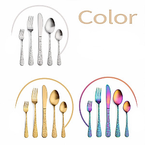 IKXO 35 pcs Stainless Steel Silverware Set Service for 7, Modern Sleek Flatware Set, Include Knife Fork Spoon Long Teaspoon Salad Fork Mirror-Polished Dishwasher Safe carved Cutlery