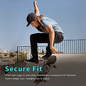 Bone Conduction Headphones Bluetooth,Wireless Open-Ear Headphones Built-in Noise-canceling Mic,Sweatproof Bluetooth 5.0 Sport Headset for Running, Bicycling, Hiking, Yoga -Black