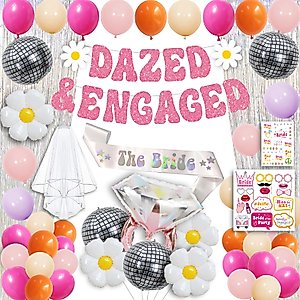Dazed and Engaged Bachelorette, 86 Pcs Dazed and Engaged Decorations, Bachelorette Party Decorations Wedding Bridal Shower Party
