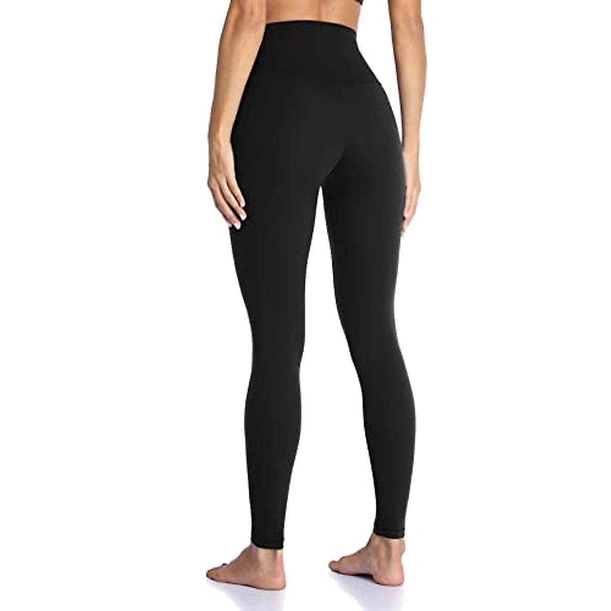 Colorfulkoala Women's High Waisted Tummy Control Workout Leggings Full Length Ultra Soft Yoga Pants 28" (M, Black)