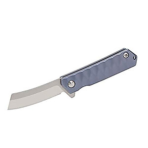 MASALONG Kni208 Small Mini Folding Pocket D2 Steel razor knife blue Titanium TC4 Handle Knives (blue)