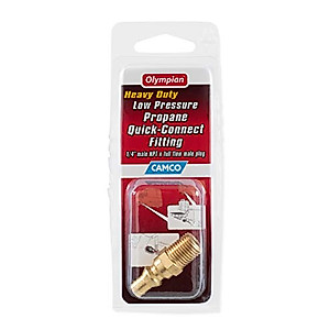Camco Propane Quick-Connect Fitting- Allows You to Add a Convenient Connect/Disconnect Method to Your Low Pressure Appliances, 1/4" NPT x Full Flow Male Plug (59903)