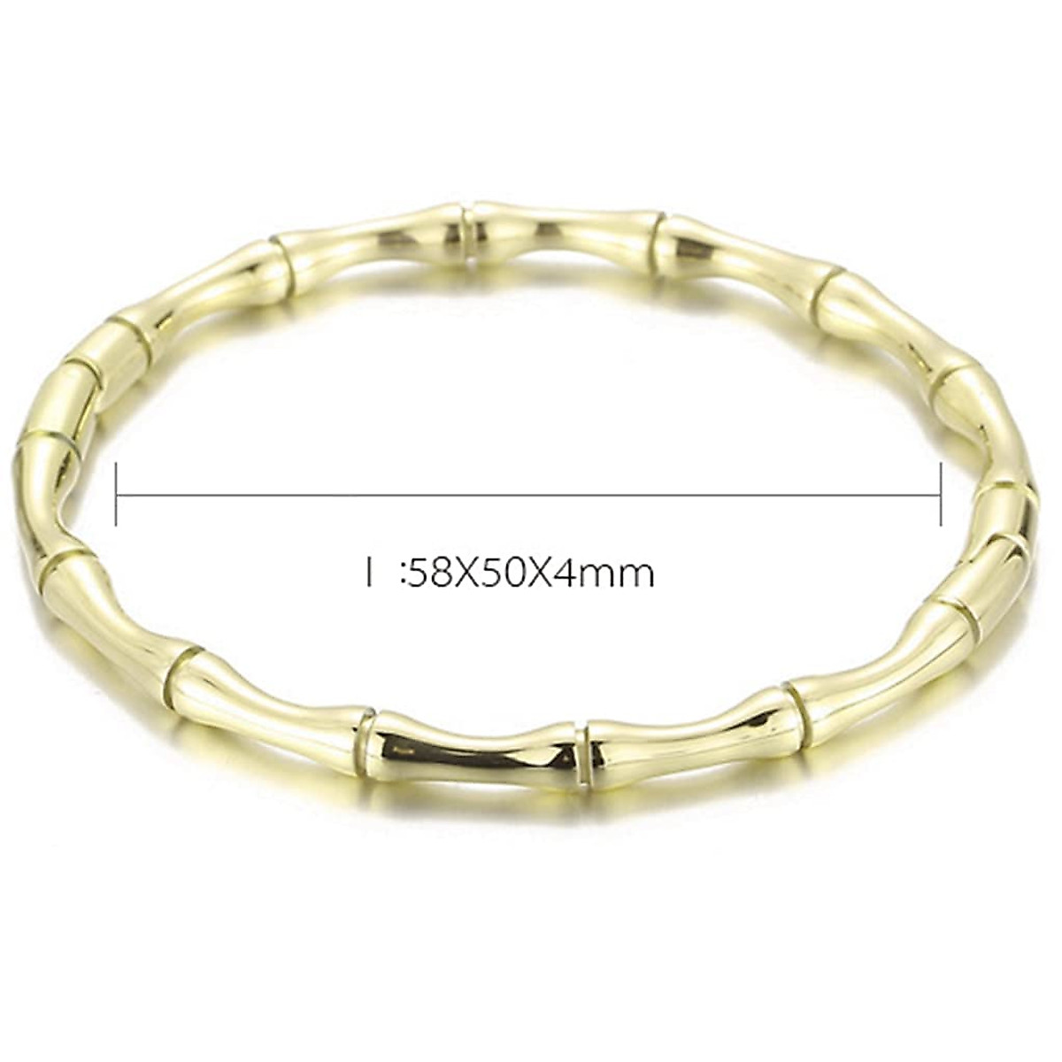 Jude Jewelers Stainless Steel Bamboo Style Classic Plain Open Clasp Bangle Bracelet (Gold)