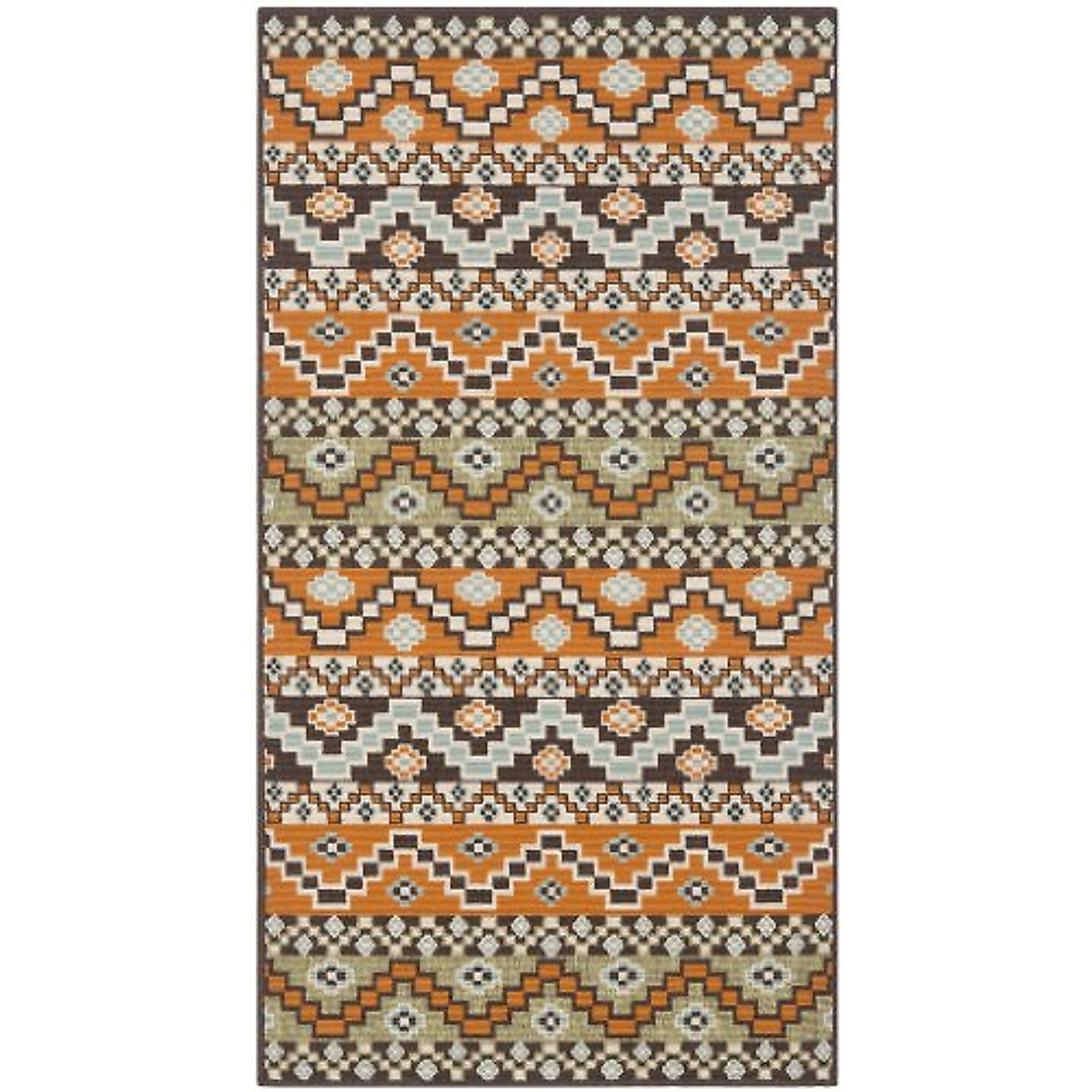 SAFAVIEH Veranda Collection Accent Rug - 2'7" x 5', Terracotta & Chocolate, Boho Floral Design, Non-Shedding & Easy Care, Indoor/Outdoor & Washable-Ideal for Patio, Backyard, Mudroom (VER095-0752)
