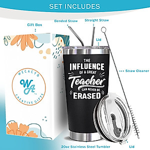 WECACYD Teacher Appreciation Gifts - Teacher Christmas Gifts, Teacher Birthday Gifts - Cute Idea for Birthday, Appreciation Week, Christmas, Valentines Day - 20oz Teacher Cup Tumbler