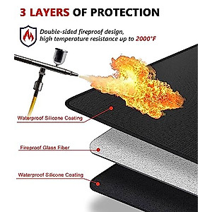 48 x 30 inch Under Grill Mats for Outdoor Grill, Deck and Patio Protector Mat, Double-Sided Fireproof Waterproof Oil-Proof BBQ Mat, Grill Floor Pads Fire Pit Mat Fireplace Mat (48X30 inch)