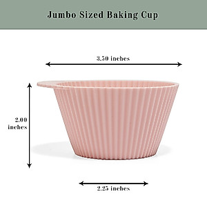 The Silicone Kitchen Reusable Silicone Baking Cups with Handle - Dusty Rose Pink & Blue Bundle, Non-Toxic, BPA Free, Dishwasher Safe (24 Regular, 12 Jumbo, 24 Mini)