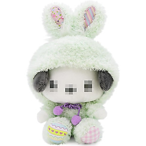 Ykecfpry Kawaii Cartoon Bunny Cross-Dressing Series Plush,Rabbit Stuffed Cute Soft Doll Toys, Plush Pillow Stuffed Animals Toy Birthday Gifts for Girls Kids (Green)