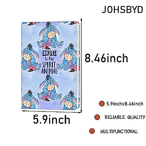 JOHSBYD Cartoon Animation Faux Leather Notebook |Eeyore Fan Lover Notebook TV Movie Gift for for Women Men Girls Birthday Graduation Gifts for Daughter Friends (Eeyore IS My spirit animal)