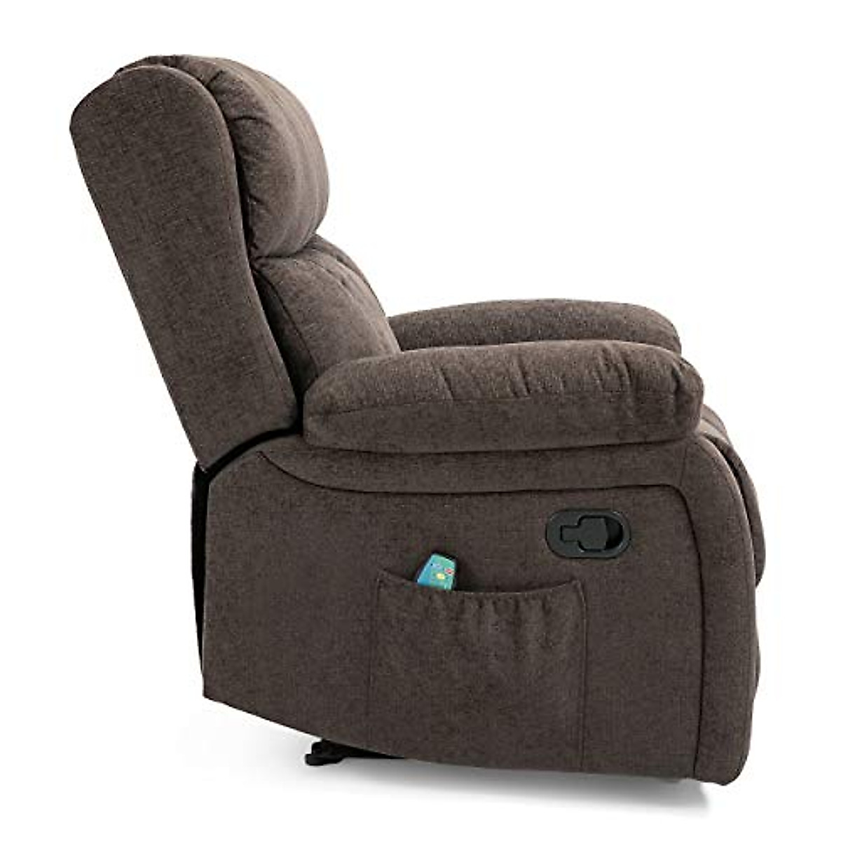 Christopher Knight Home Lindale Massage Recliner, Brown + Black 35.25D x 38.5W x 40.5H in