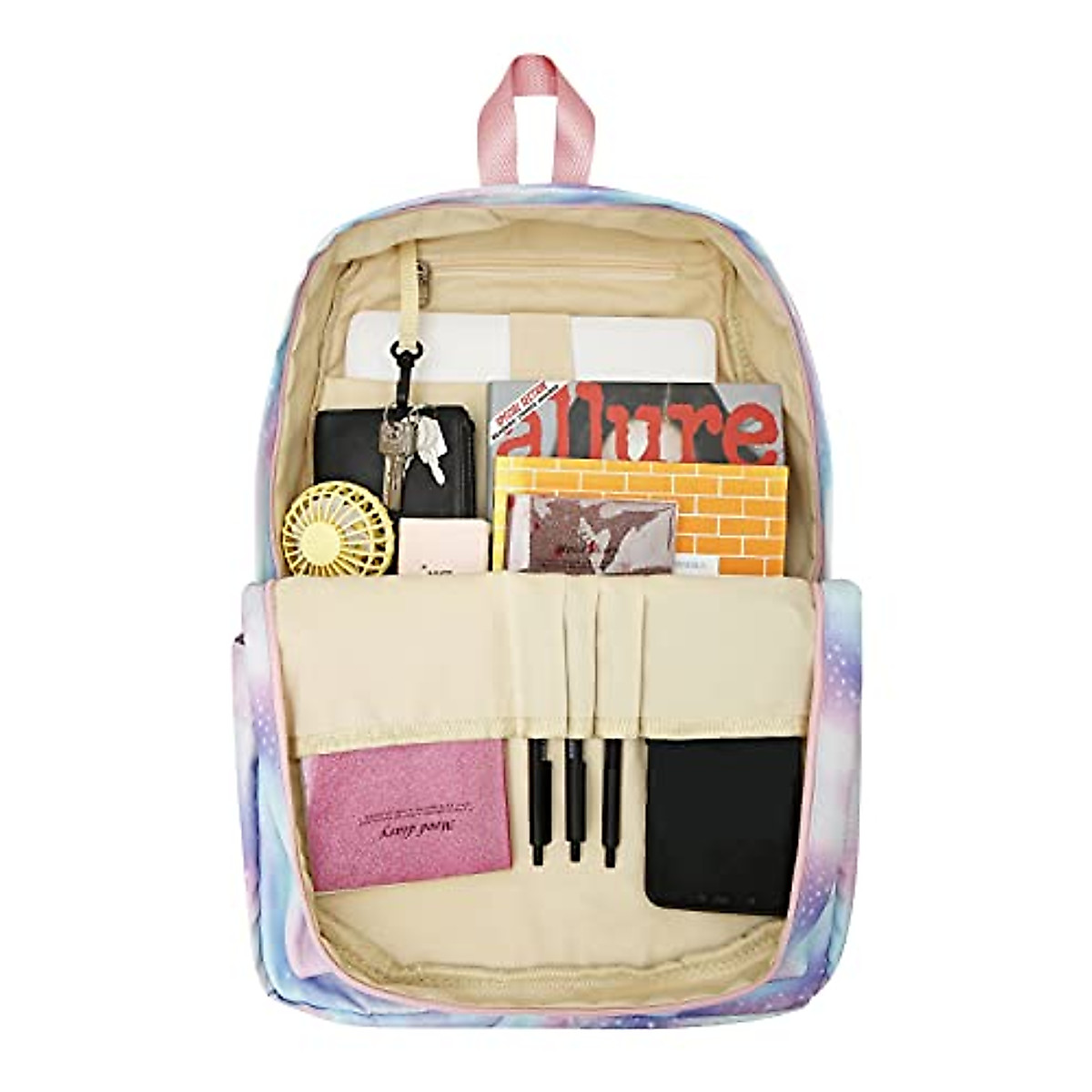 Backpack for Teen Girls School Backpack Bookbag Set with Lunch Box and Pencil Bag Water-Resistant & Light weight (Blue Galaxy)