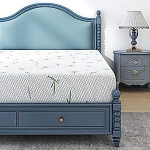 IULULU Queen Size Mattress in a Box, 8 Inch Gel Memory Foam Mattress with Bamboo Cover, Cooling Bed Mattress Made in USA, CertiPUR-US Certified,White