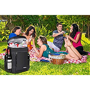 FORICH Soft Cooler Backpack Insulated Waterproof Backpack Cooler Bag Leak Proof Portable Cooler Backpacks to Work Lunch Travel Beach Camping Hiking Picnic Fishing Beer for Men Women (Z-Black)