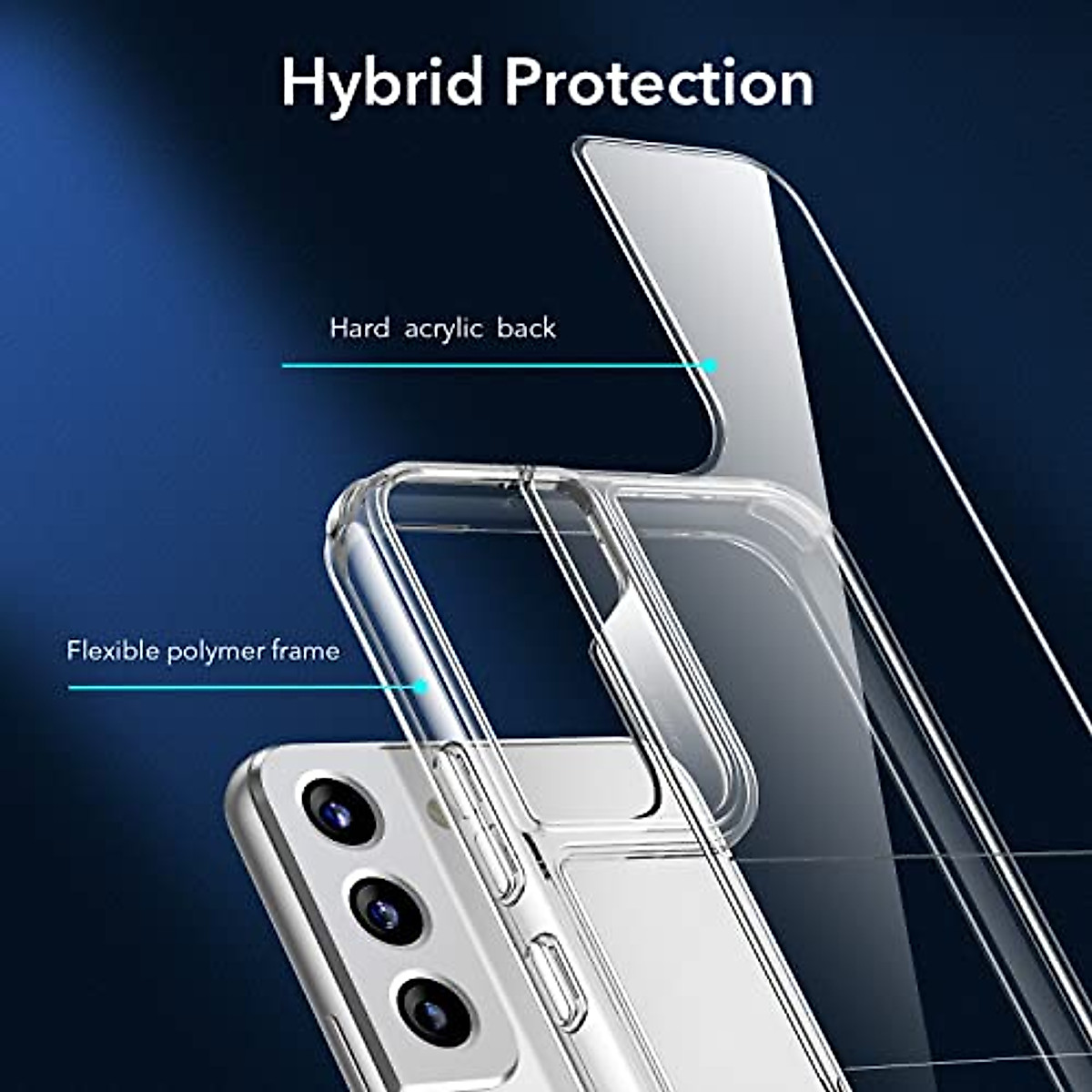 ESR Metal Kickstand Case Compatible with Samsung Galaxy S22 (6.1 Inch) (2022), Versatile Patented Kickstand, Crystal Clear Scratch-Resistant Back Cover, Clear