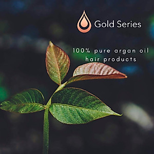 Gold Series Leave-In Hair Mask – Argan Oil Hair Mask Enriched with Keratin – Nourishing and Gently Detangling Leave In Conditioner Spray For Curly Frizzy or Damaged Hair, 8.4 Fl.oz