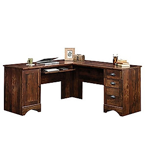 Sauder Harbor View Corner Computer Desk, Curado Cherry finish