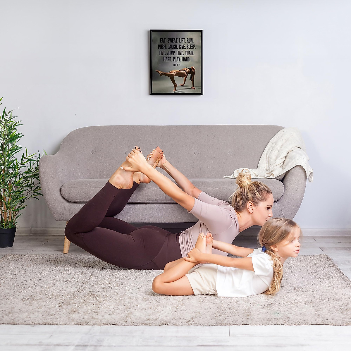 Eat. Sweat. Lift. Run. Train. Play- Live It All - Motivational Exercise Sign, Modern Fitness Wall Art Decor Print for Home Decor, Office Decor, & Gym Decor. Great Inspirational Gift! Unframed-8x10"