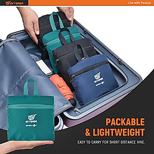 SKYSPER Lightweight Hiking Backpack - 20L Small Travel Backpack Packable Back Packs Water Resistant Hiking Backpacks for Women Men(Cyan)